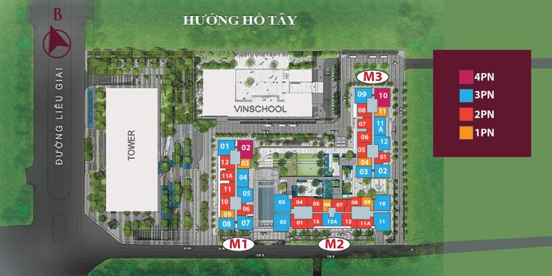 Tòa M3 Vinhomes Metropolis - Mặt bằng và Giá bán